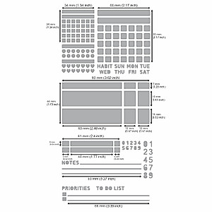 Aleks Melnyk No.423 Metal Stencil for Bullet Journaling, Makeselife Stencil Bookmark, Planning, Banners, Lines, Lists, Planner Stamps, Habit Tracker, Dot Journal Stencil for Diary, Template, Scrapbook