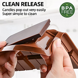 Fimary Chocolate Molds, Rectangle Chocolate Bar Sweet Molds Silicone Bakeware Wax Melt Molds, Pack of 1