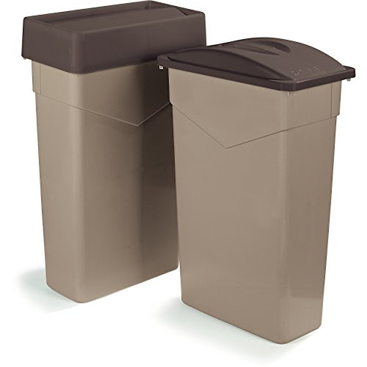 Carlisle FoodService Products 34202306 TrimLine Polyethylene Waste Container, 23 Gallon Capacity, 20" Length x 11" Width x 29.88" Height, Beige (Case of 4)