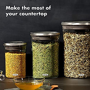 OXO 3 Piece Food Storage POP Glass Container Set - 0.6, 1.5, and 3.3 Quart