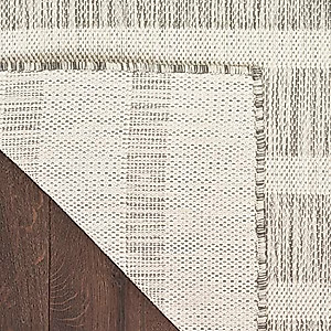 Nourison Positano Indoor/Outdoor Grey Ivory 4' x 6' Area -Rug, Easy -Cleaning, Non Shedding, Bed Room, Living Room, Dining Room, Deck, Backyard, Patio (4x6)