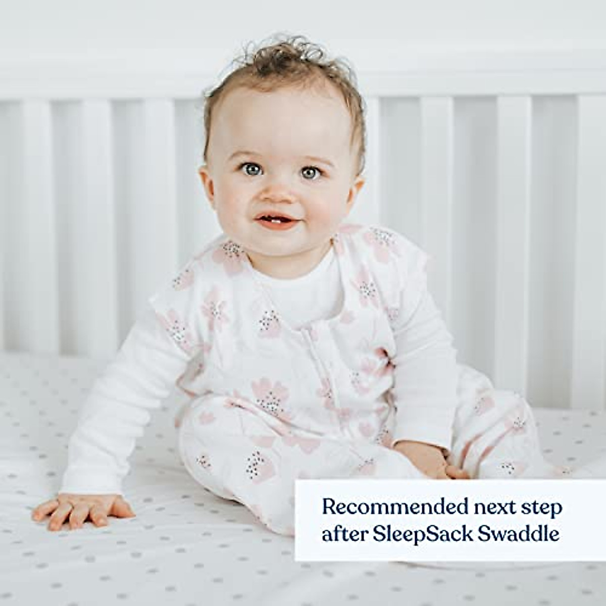 HALO Sleepsack, 100% Cotton Wearable Blanket, Swaddle Transition Sleeping Bag, TOG 0.5, Wildflower Blush, Large