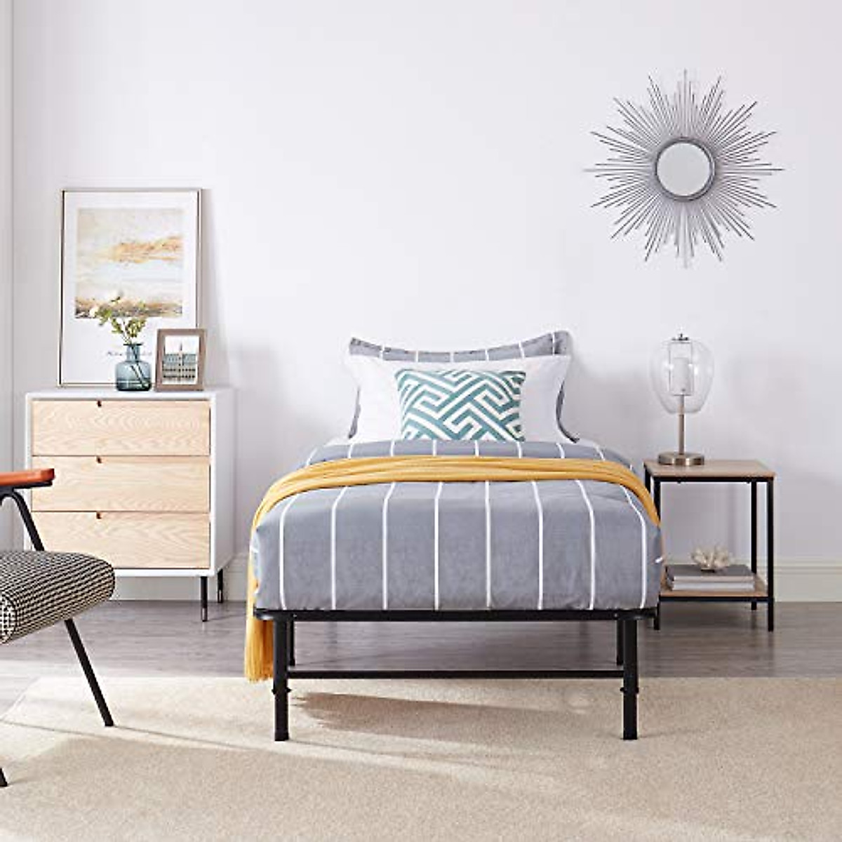 Naomi Home Twin XL Bed Frames, Foldable, Easy to Assemble, Storage Underneath