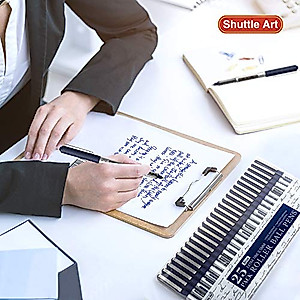 Shuttle Art RollerBall Pens, 25 Pack Blue Fine Point Roller Ball Pens, 0.5mm Liquid Ink Pens for Writing Journaling Taking Notes School Office