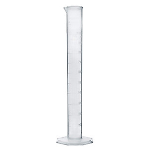 EISCO Graduated Cylinder, 100mL - Class A Tolerance - Octagonal Base - TPX Plastic - Industrial Quality, Autoclavable