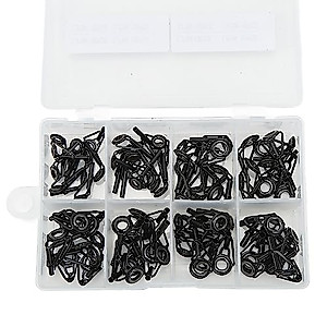 Fishing Rod Guides, 80PCS Fishing Rod Repair Kit Sea Heavy Duty Boat Fishing Rod Guides Top Tips