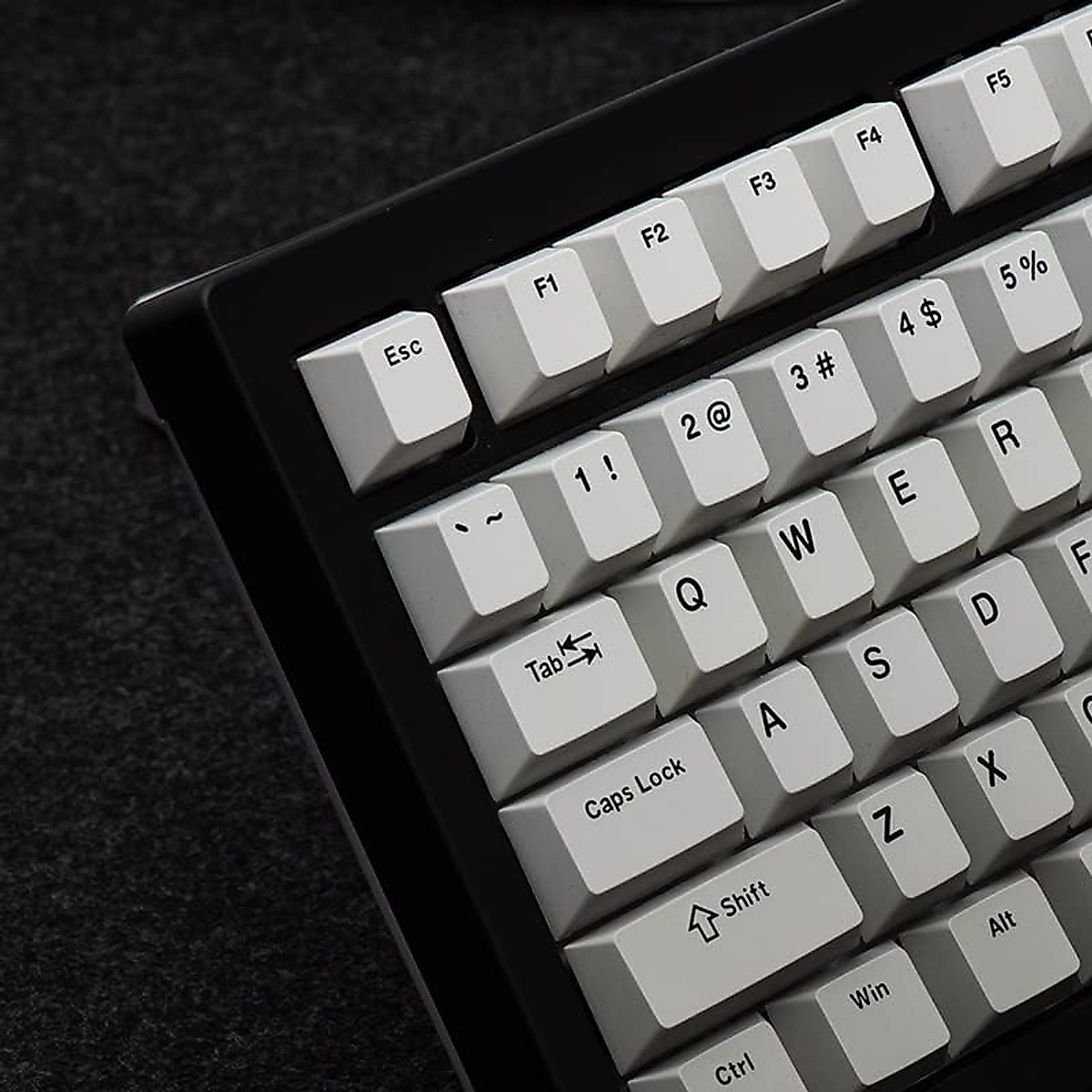 Akko PBT Keycaps Cool Gray Gradient Theme 132-Key Cherry Profile Double-Shot Keyboard Keycap Set with MX Style Stem for Mechanical Keyboards