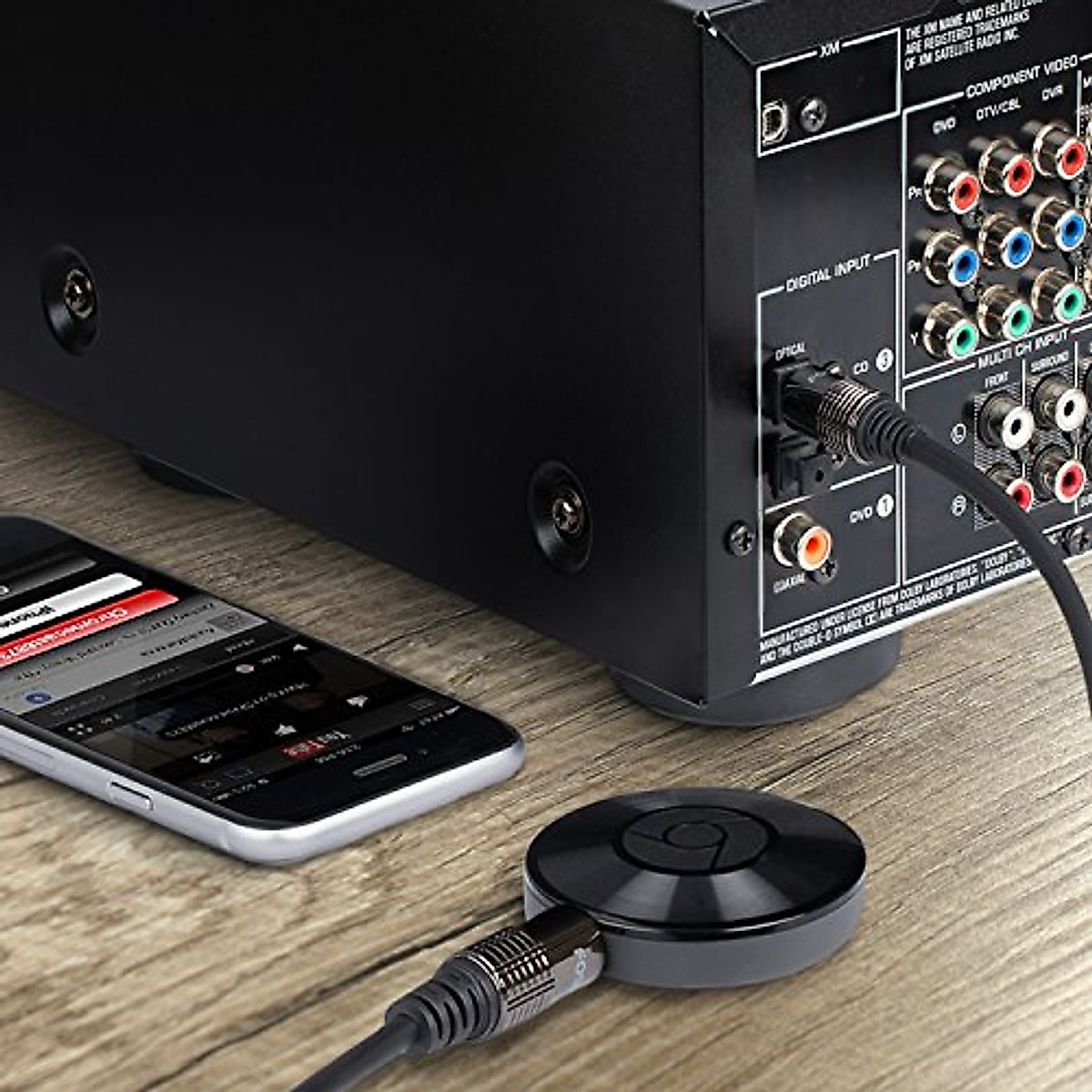 FosPower (3ft) 24K Gold Plated Toslink to Mini Toslink Digital Optical S/PDIF Audio Cable with Metal Connectors & Strain-Relief PVC Jacket FosPower (3ft) 24K Gold Plated Toslink to Mini Toslink Digital Optical S/PDIF Audio Cable with Metal Connectors & St