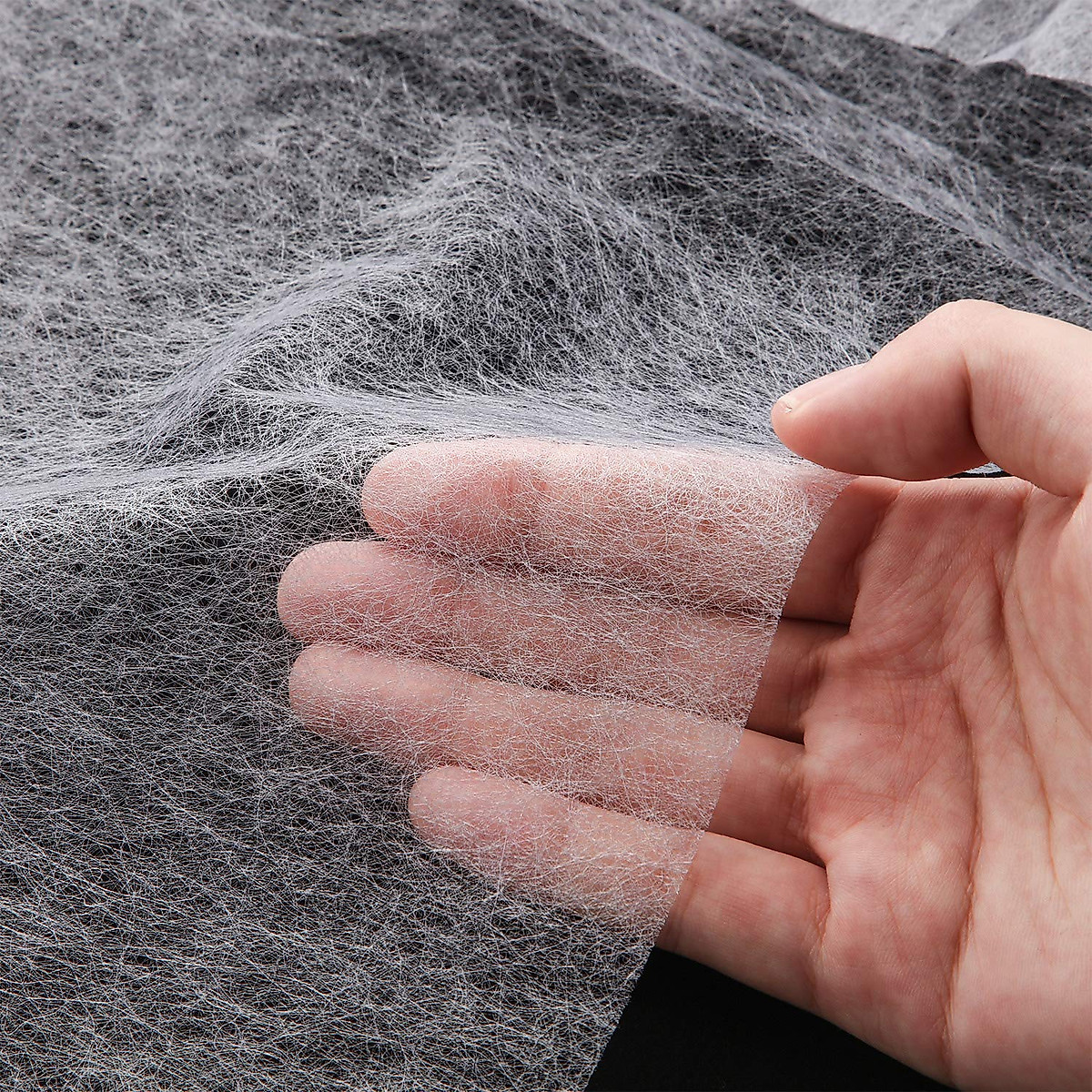 3 Pieces Double Sided Fusible Interfacing Webbing Non Woven Interfacing for Sewing Iron on Adhesive Web Interfacing Lightweight White Interfacing Fabric for DIY Craft Making, 59 x 78.74 Inch