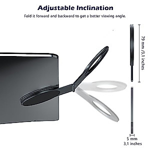 imluckies Detachable Magnetic Phone Holder for Laptop, Foldable Desktop Monitor Side Phone Mount, Adjustable Slim Portable Modular Stand for Desk/Wall, Works with MagSafe iPhone & All Phones, Black