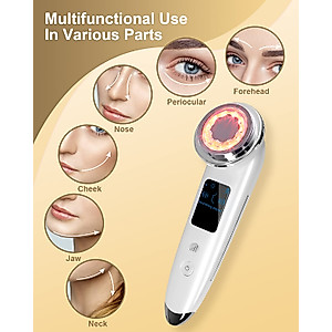 Face Massager Electric Face Lifting 4 in 1 Facial Massager Anti Aging Skin Tightening Firming Skin Care Tools (White)