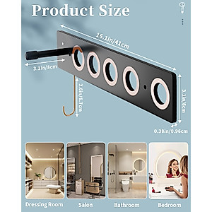 Magnetic Wall Mount Hair Dryer Holder for Dyson Supersonic with 5 Magnetic Rings for The Attachments, Premium Blow Dryer Holder Wall Mounted, Ultimate Convenience (Model A - Black)