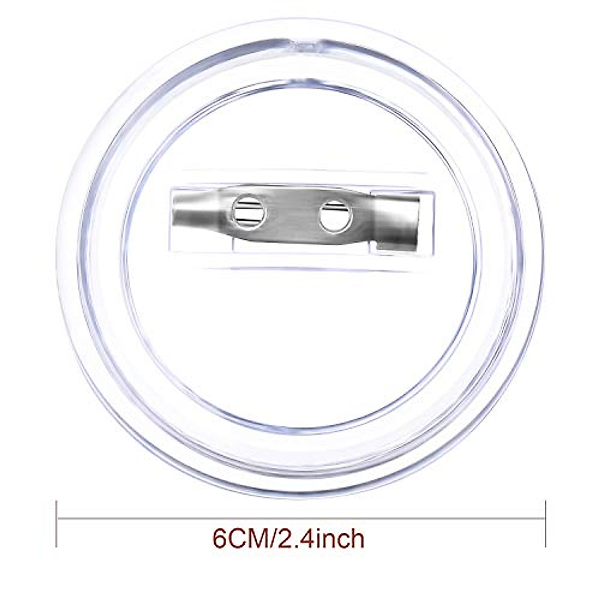 Chinco 50 Pack Acrylic Button Pins Badge Clear Pins Buttons Badges Kit for Christmas Craft Supplies, DIY Badges (2.4 Inch)