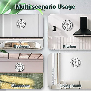 GLVSAE Wall Clock 12 Inches Non-Ticking Wall Clocks Battery Operated Non Ticking Large Easy to Read with Stereoscopic Dial Ultra-Quiet Movement Quartz for Office Classroom School Home Bedroom Kitchen