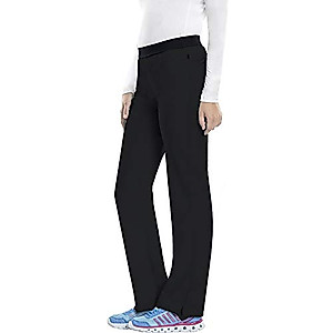Cherokee Women's Infinity Low-Rise Slim Pull-On Pant, Black, Medium Petite