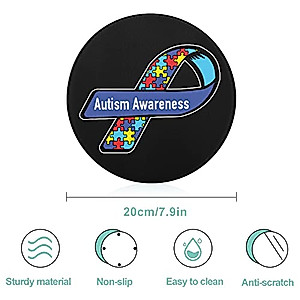 Autism Awareness Ribbon Cutting Board Tempered Glass Chopping Board for Kitchen Hotel