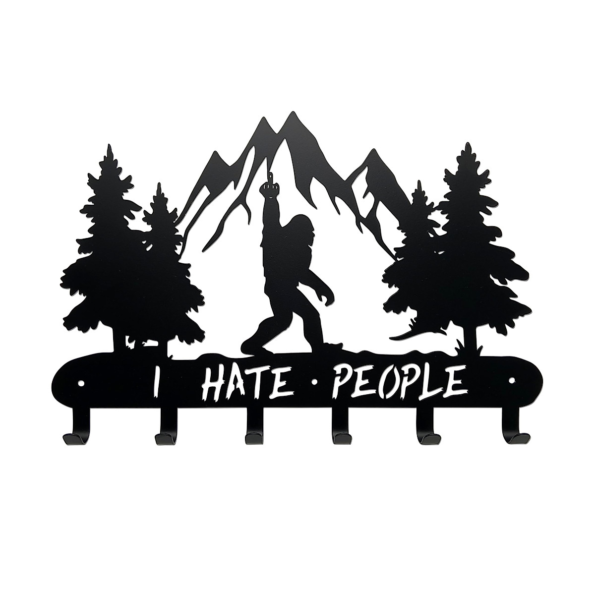 Ecqizer Bigfoot Sasquatch Hooks Wall Decor-Bigfoot Hangers and Key Hooks Holder-Clothes Sasquatch Hat Rack and Backpack Hanger-Bigfoot Wall Art Decor for Storage, Living Room, Hallway, Bedroom, Black