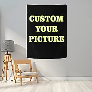 MecTo Custom Tapestry Upload Images Personalized poster Tapestry Customized Backdrop Tapestry Custom Flag wall Hanging for Bedroom Mother's Day, Father's Day, Wedding, Birthday(36 * 48in Vertical)