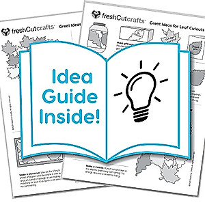 FreshCut Crafts | 120 Pieces Spring Leaf Paper Cutouts with IDEA GUIDE, 2-Sided US Made Card Stock Punch Out Maple Oak Birch Leaves for Bulletin Boards, Classroom Decor, and Posters