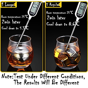 Whiskey Stones Gift Set for Men & Women, Stainless Steel Whisky Ice Balls, Metal Ice Cubes, Reusable Whiskey Rocks Beverage Chilling Stones