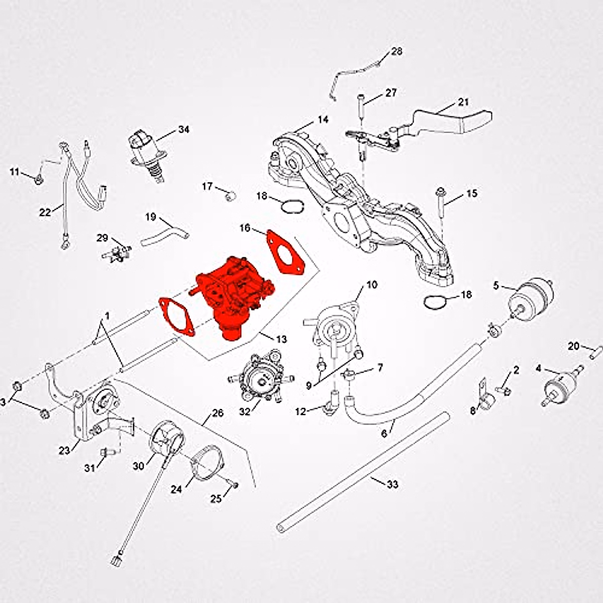 RANSOTO 16-853-19S Carburetor Carb With Gaskets Compatible with Kohler KT725 KT730 KT735 KT740 KT745, Replaces 32-853-63S 32-853-67S