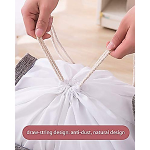 HS-TPP 75L Foldable Storage, Laundry Basket Drawstring, Fabric Storage Bin Basket ，Pet Storage Collection, Extended Handle for Easy Carrying, Used for Clothes and Toys, Grey，(18×15×23 inch)