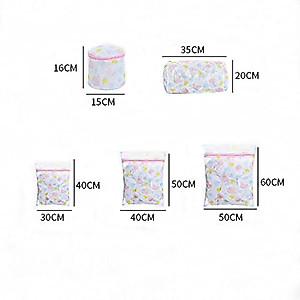 5PCS Laundry Mesh Bags Delicates Wash Bags for Washing Machine,Multi Size for Lingerie, Blouse, Pants, Bra, Underwear, Socks, Coat,Travel Laundry Bag
