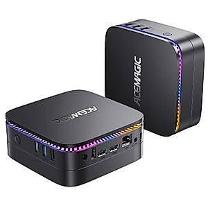 Mini PC RGB AK1 Plus, Intel N95(up to 3.4GHz) 12th Gen Processor Mini Desktop Computer, 16GB RAM 512GB SSD, Dual 4K HDMI, Windows 11 Small PC, 2.4/5G WiFi, Bluetooth, Business/Office/HTPC