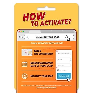 SIM Orange - 100GB Prepaid SIM Card Spain| 5€ Balance | 800 Minutes for Calls to The US and More Than 50 Countries | 16GB in Europe| Activation Online only at www. tourtech.Shop