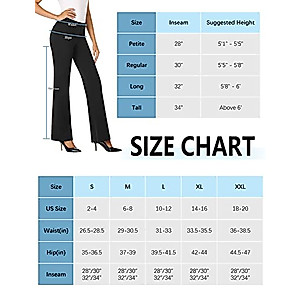 Tapata Women's 28''/30''/32''/34'' Stretchy Bootcut Dress Pants with Pockets Tall, Petite, Regular for Office Work Business 32", Black, M