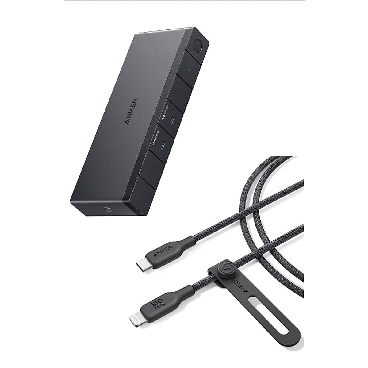 Anker USB-C to Lightning Cable, Anker 541 Bio-Nylon Cable (6ft), MFi Certified, Bio-Based Fast Charging Cable & Anker 568 USB-C Docking Station (11-in-1, USB4)