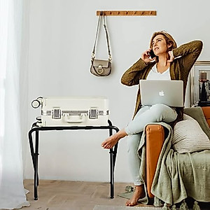 ELYKEN 2 Pack Folding Luggage Rack for Guest Room, Heavy Duty Max 110LBS Loading Bearing Suitcase Holder, Easily Assemble Metal Stand, Narrow Foldable Space Saving Hotel Storage Rack, Black