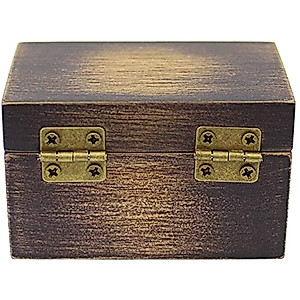 DSHOM Rustic Wooden Engagement Ring Box, Solid Wood Ring Box for Proposal Wedding Ring Storage