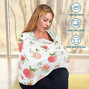 Nursing Cover Breastfeeding Scarf Watercolor Peaches- Baby Car Seat Covers, Stroller Cover, Carseat Canopy(8ya7a)