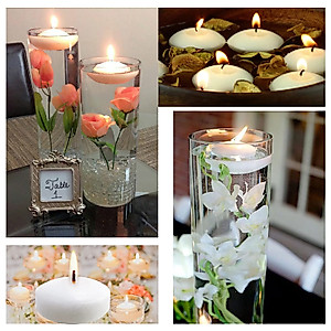 XHKDSYMC 24 PCS White Floating Candles, Unscented Dripless Wax Discs Floating Candles Mini Candle Floating Discs for Centerpieces, Cylinder Vases, Weddings, Party, Home Decor