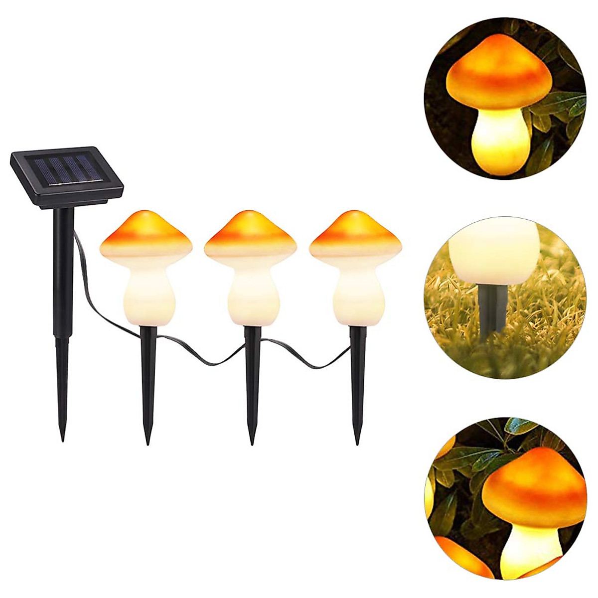 Mobestech Solar Mushroom Lights Solar Powered Twinkle Fairy Lights LED Outdoor String Lamp for Home Yard Patio Garden Decorations