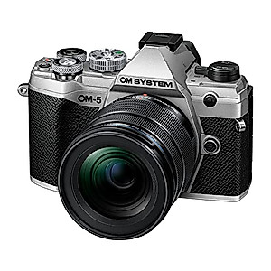 OM System OM-5 Silver Micro Four Thirds System Camera M.Zuiko Digital ED 12-45mm F4.0 PRO kit Outdoor Camera Weather Sealed Design 5-Axis Image Stabilization 50MP Handheld High Res Shot