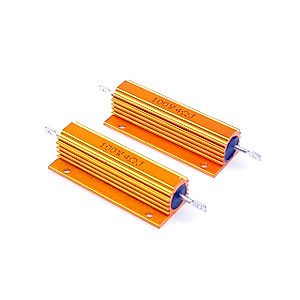 LM YN 100 Watt 4 Ohm 5% Wirewound Resistor Electronic Aluminium Shell Resistors Gold (Pack of 2)