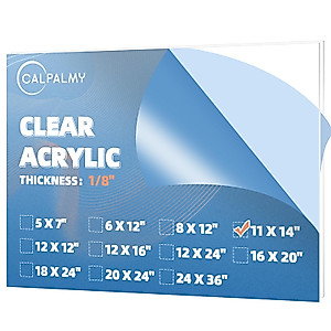 CALPALMY (2-Pack 11 x 14” Clear Acrylic Sheet Plexiglass – 1/8” Thick; Use for Craft Projects, Signs, Display Cases, Sneeze Guard and More; Cut with Cricut, Engraver, Saw or Hand Tools