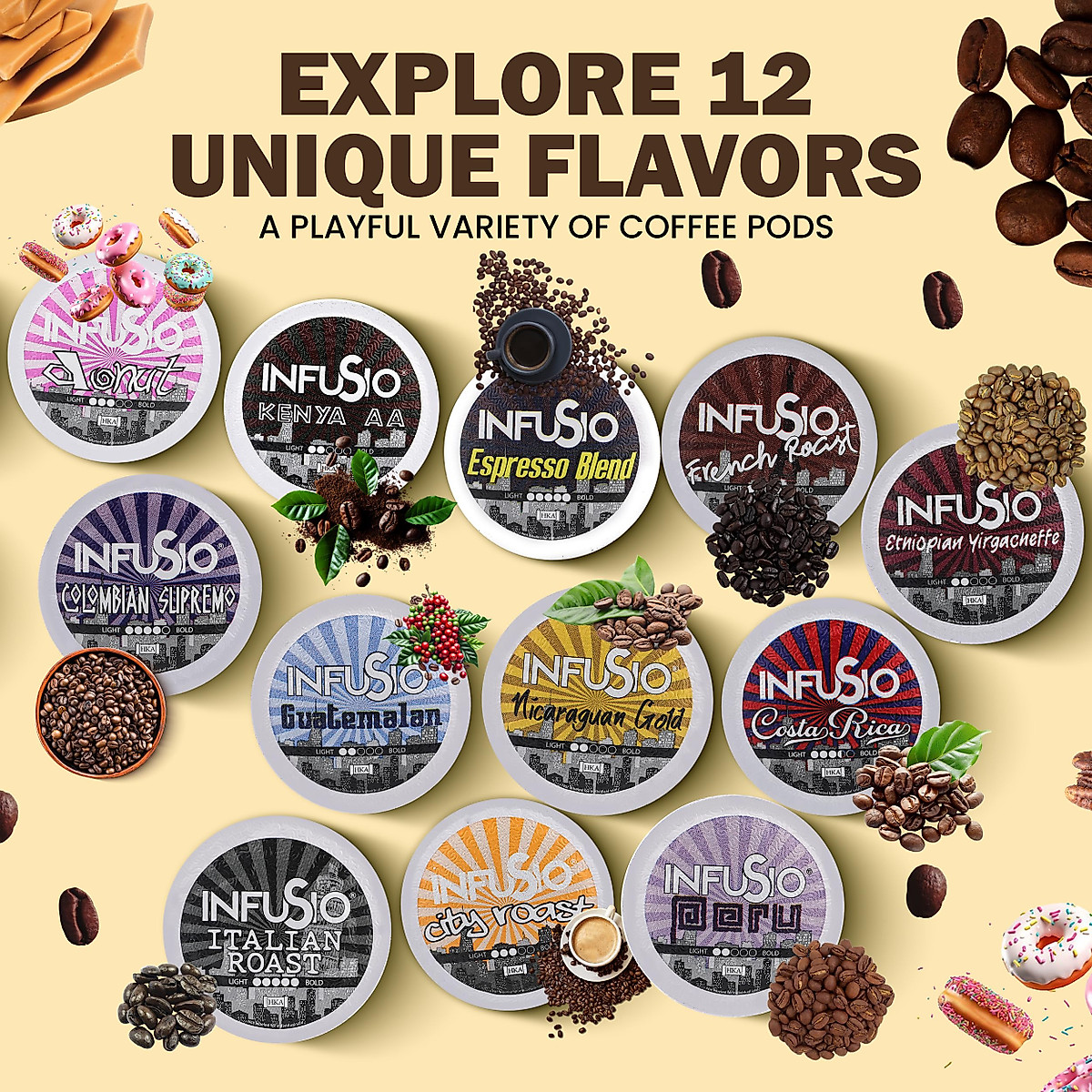 96 Count Variety (12 Amazing Blends), Single serve Coffee Pods for Keurig K Cup Brewers - Premium Roasted Coffee (Variety, 96 Compatible with 2.0)...