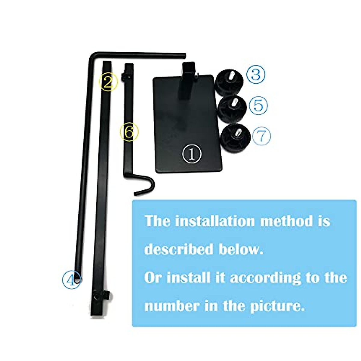 kathson Lamp Stand for Reptile Bearded Dragon Tank Accessories Fixed Bracket Heating Lamp Holder Adjustable for Spiders Lizards Turtles Amphibian Cold-Blooded Animals Black