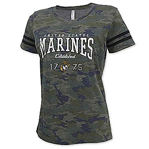 United States Marines Ladies Camo T-Shirt, Medium, OD Green