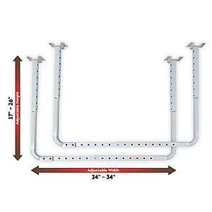 HyLoft 80842-10 33 in. x 34 in. Adjustable Garage Ceiling Mount Storage Rack Kit, Garage Overhead Storage Bracket, White