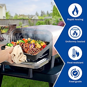 SafBbcue Woodfire Outdoor Griddle Pan for Ninja Woodfire OO100 Series Pizza Oven Accessories, Ninja Woodfire 8-in-1 Outdoor Oven Accessories Ninja Pizza Oven XSKOCTPN Non-Stick Griddle Plate 12" x 12"