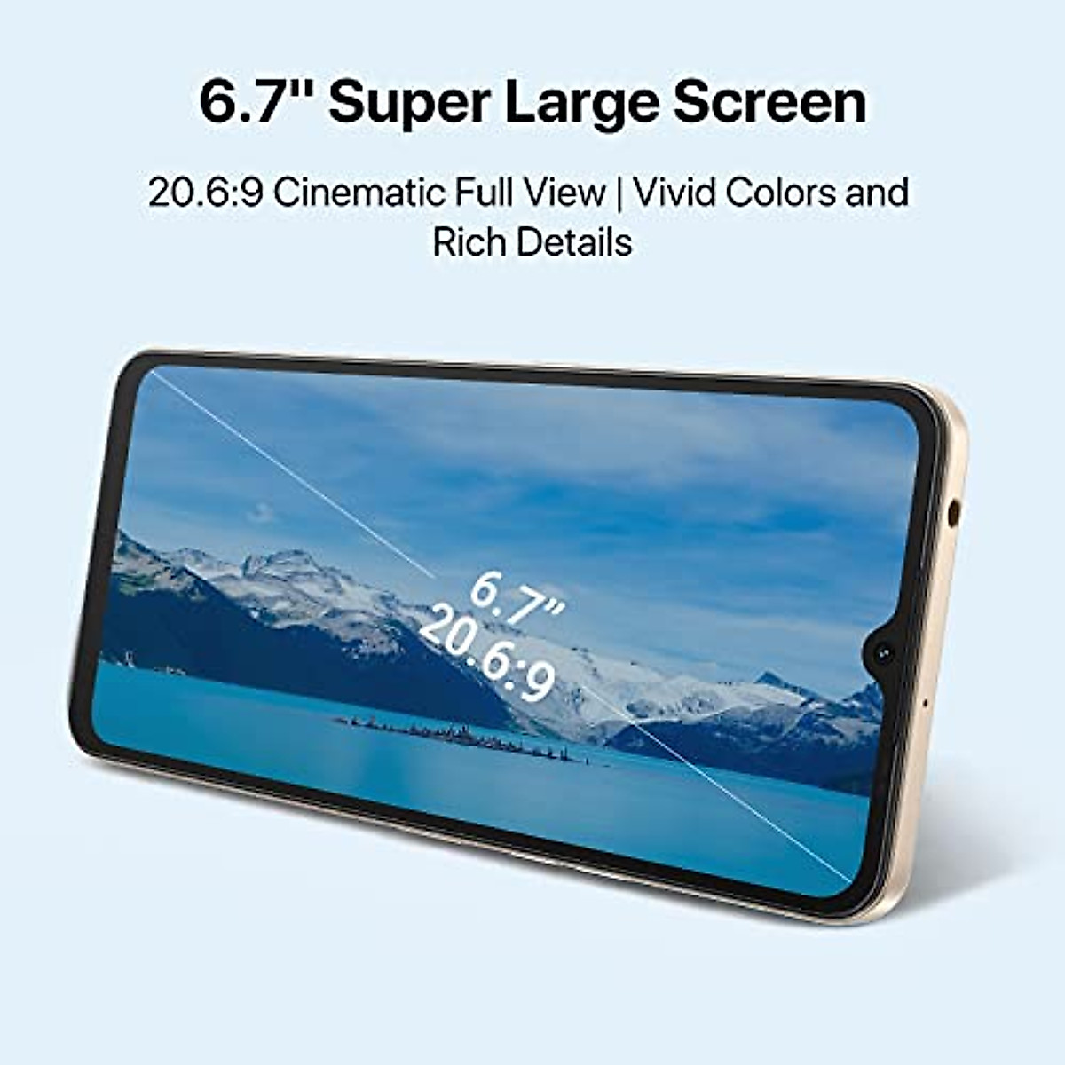 UMIDIGI Unlocked Cell Phone, A13 Pro (4GB+128GB) NFC Cell Phone, 6.7" HD Full Screen + 5150mAh Battery, Dual Mics Noise-Cancellation, Unisoc T610 Processor Android Cell Phone with FM Radio