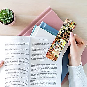 Bookmarks Ruler Metal One Bookography Piece Measure Collage Tassels Bookworm for Bookmark Reading Bibliophile Gift Book Christmas Ornament Markers