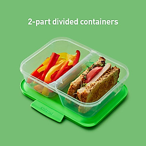 Sistema NEST IT Meal Prep Containers | 870 ml | Airtight Food Storage Containers with Compartments & Lids | BPA-Free | Green | Recyclable with TerraCycle® | 5 Count, White