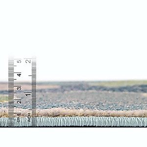 Unique Loom Chromatic Collection Modern Bokeh & Vibrant Abstract Area Rug for Any Home Décor, 8 ft x 10 ft, Navy Blue/Beige