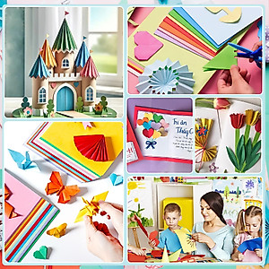 96 Sheets Colored Cardstock 24 Colors, 8.5x11 Color Cardstock Bulk, 200gsm/75lb Assorted Colors Construction Paper for Printing, Card Making, Die Cutting, Crafts, Scrapbooking, Party Decorations