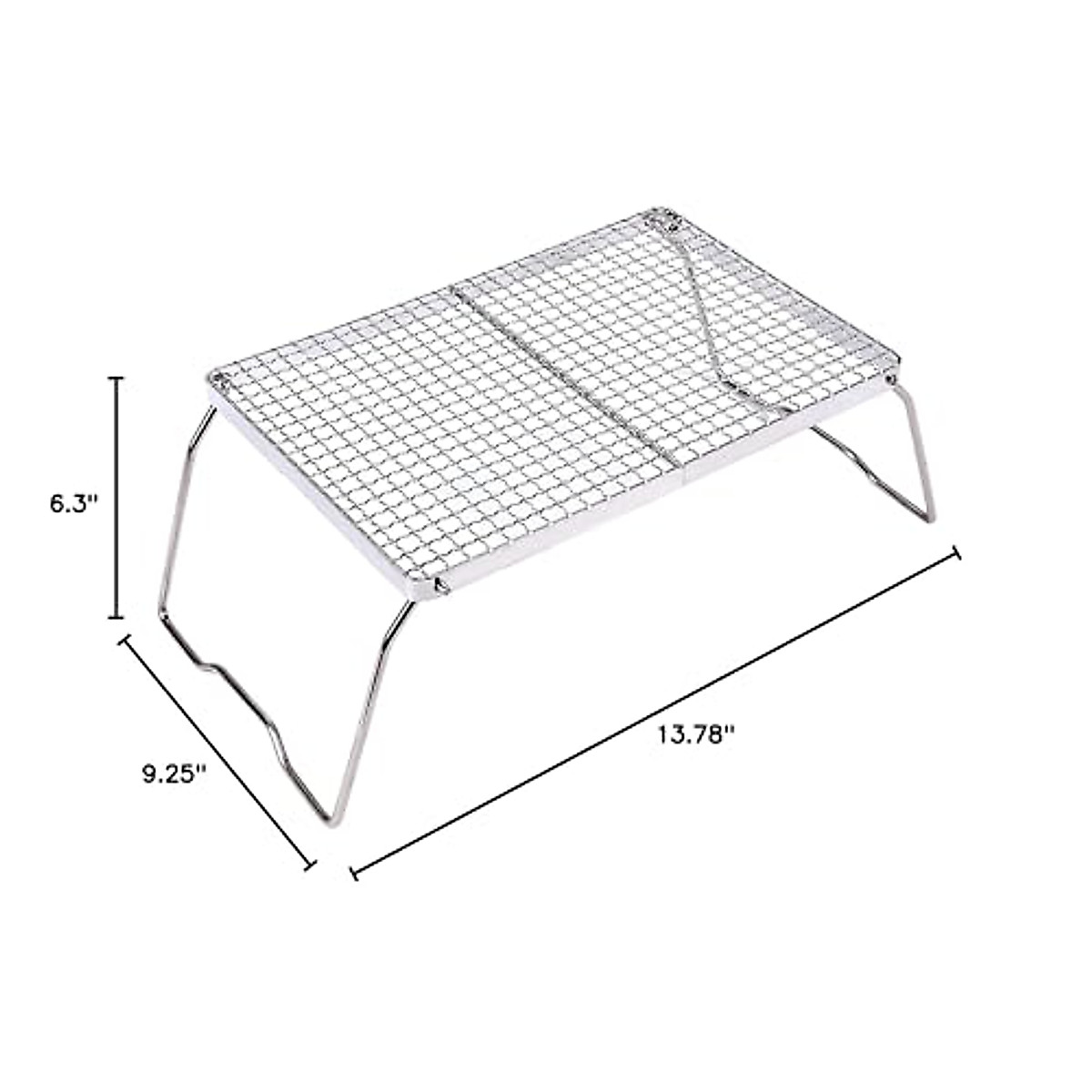 YETO Folding Campfire Grill 304 Stainless Steel Grate, Portable Heavy Duty Camping Grill with Legs Carrying Bag